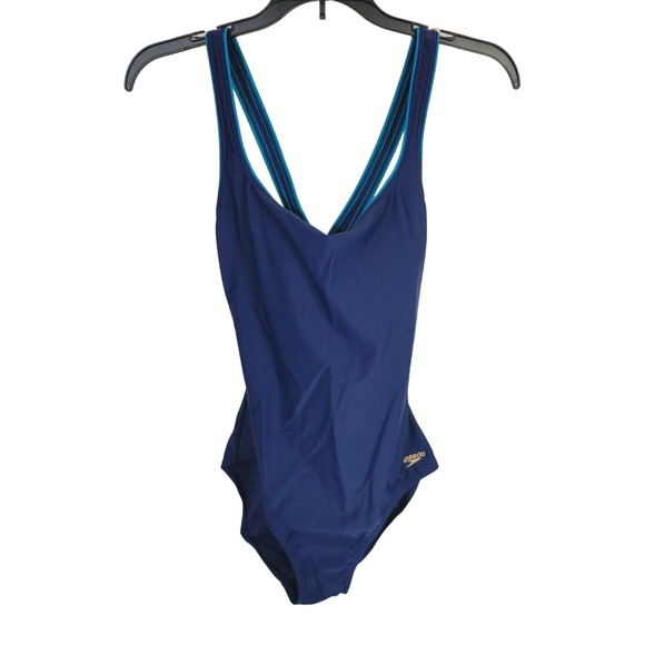 Speedo | Swim | Speedo Swimsuit Navy Blue Crossback One Piece Beach ...